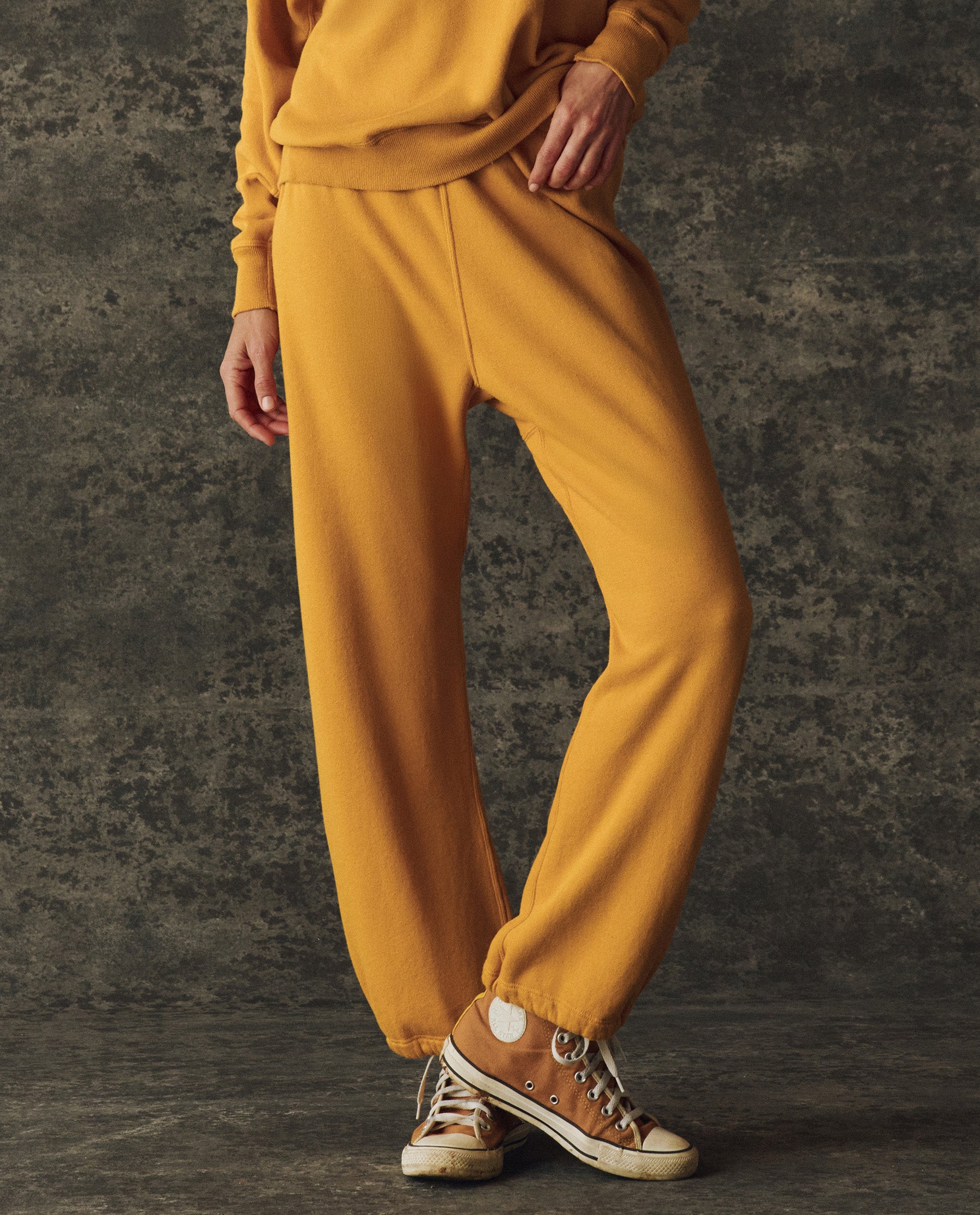 The Fleece Sport Sweatpant. Solid -- Bright Yellow – The Great.